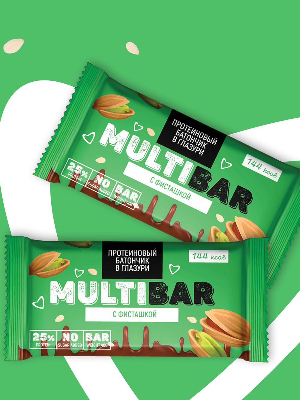 Батончик протеиновый MULTIBAR c фисташкой 40 гр